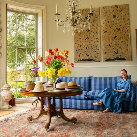 Cocobella 3.5 Seater Sofa in Coastal Blue Stripe - Hand Made in USA ...