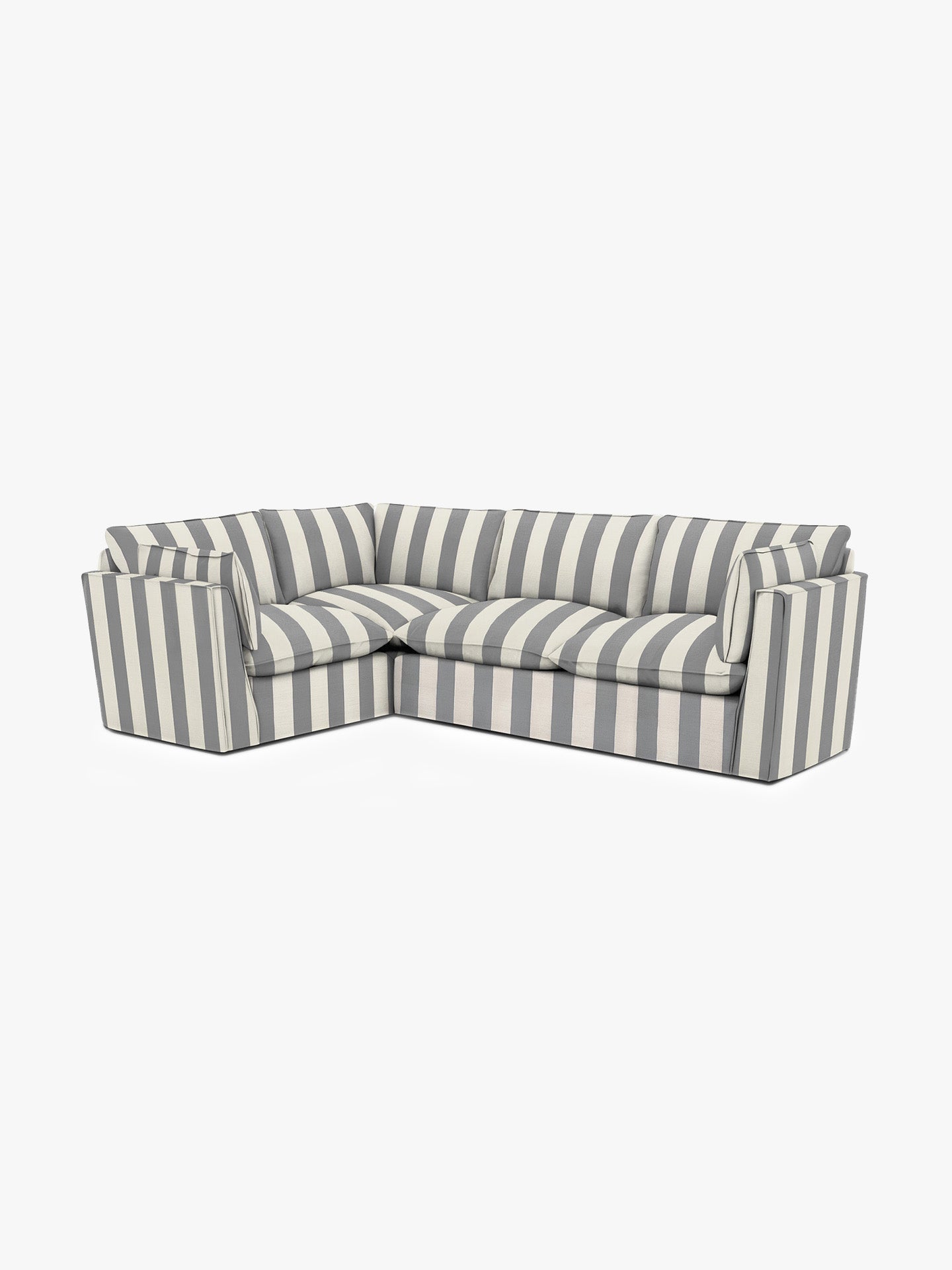 Cocobella RH 2 x 3 seater sofa in Garden Grey Stripe – sophieconran