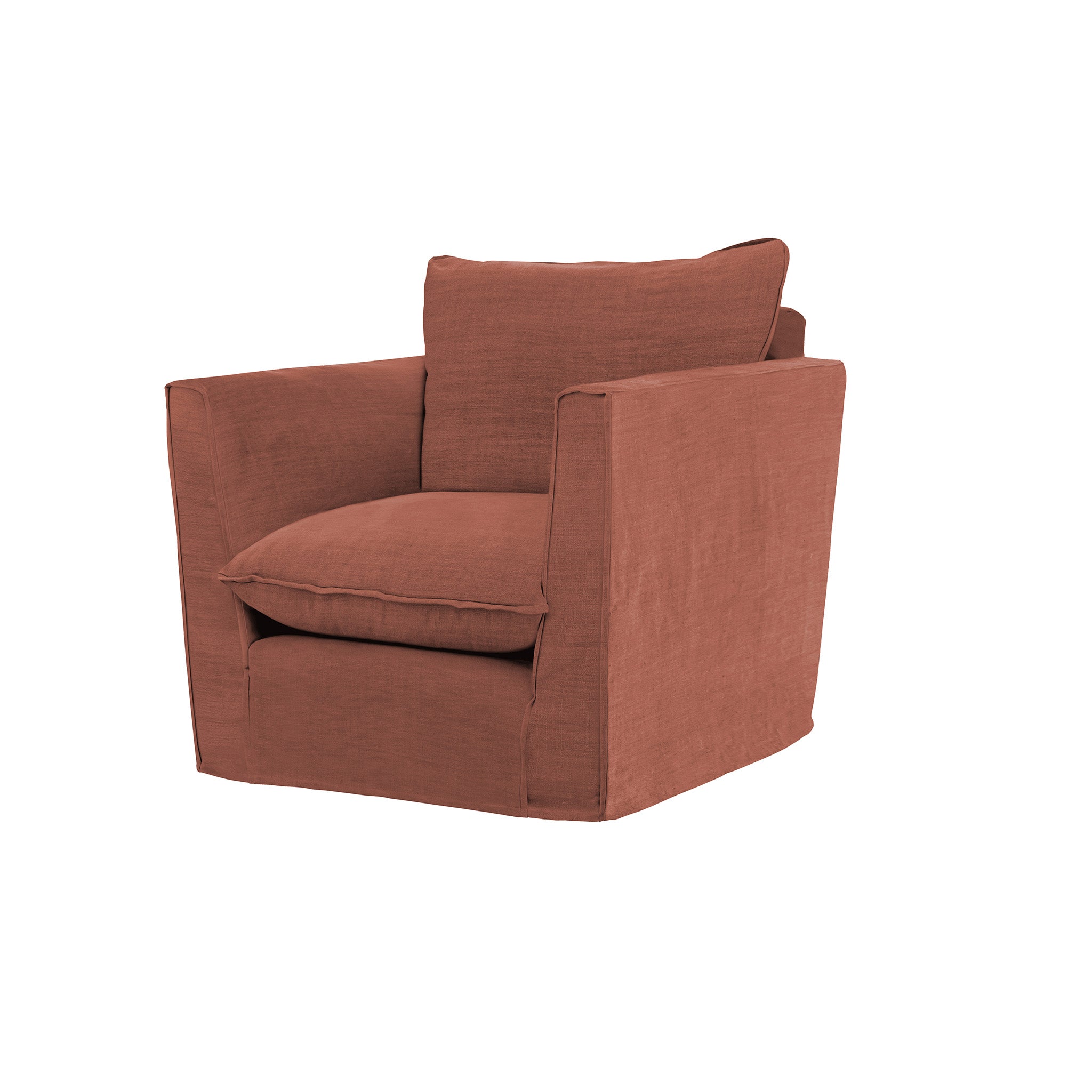 Coco Chair with Knife Edge Cushion in Sweet Briar Linen - Made to Orde ...