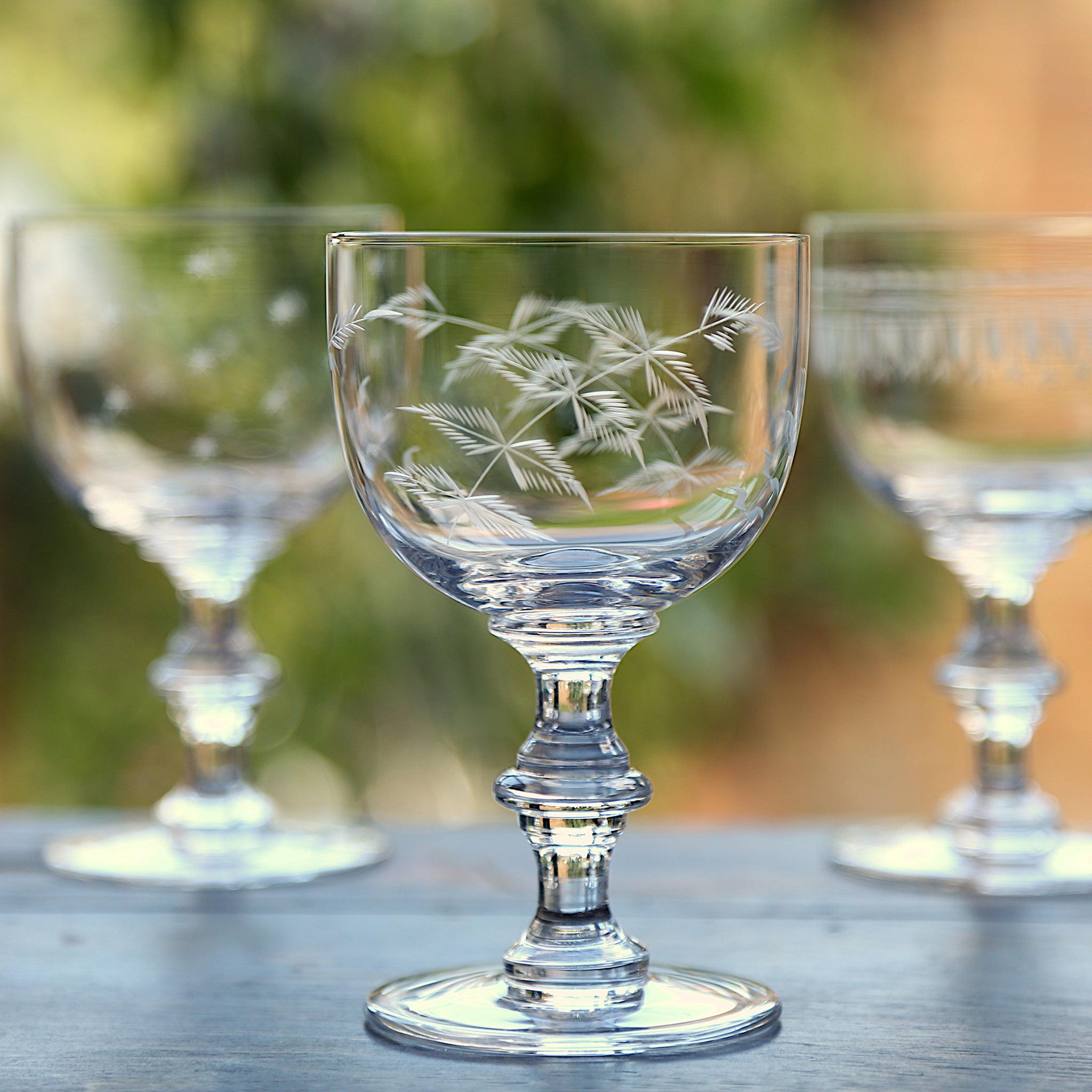 Four Wine Goblets with Fern Design – sophieconran