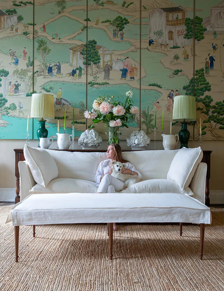 Coco 2.5 seater sofa with Self Piped Knife Edge cushion in Designers ...